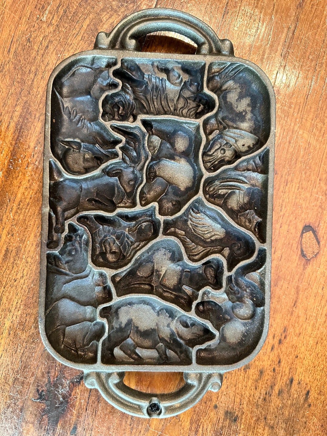 Vintage Cast Iron Puzzlemold Skillet Animal Skillet John Wright - Etsy