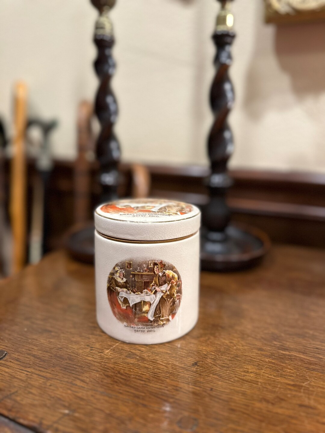 Vintage Sairey Gamp Lancaster Sandland Porcelain English Trinket Box ...