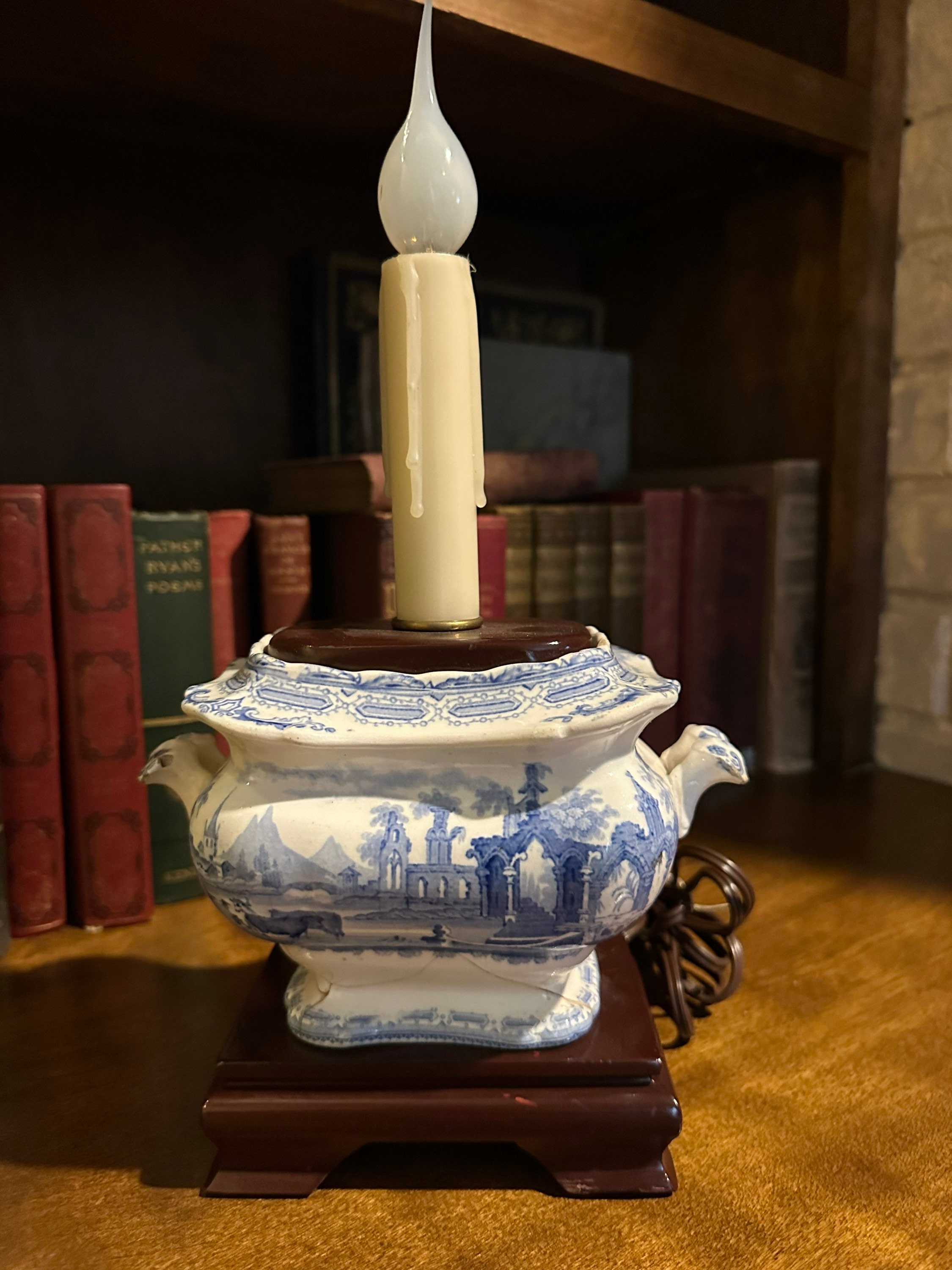 Pair of Blue and White Sugar Lamps - Etsy