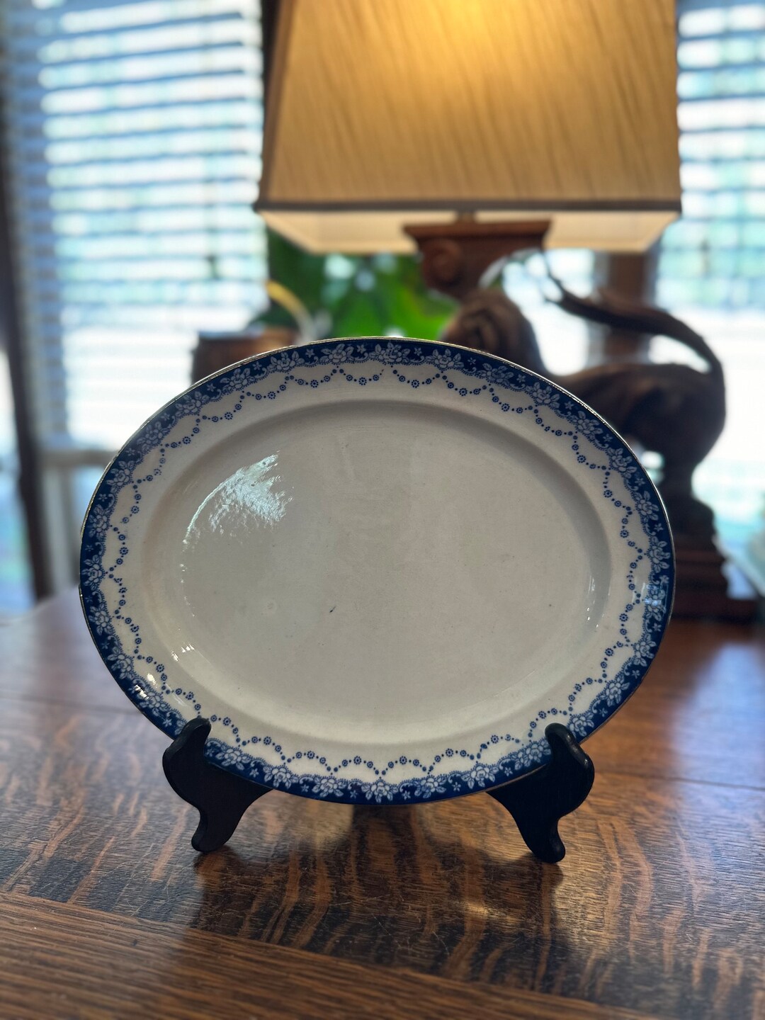 Antique Flow Blue Platter - Etsy