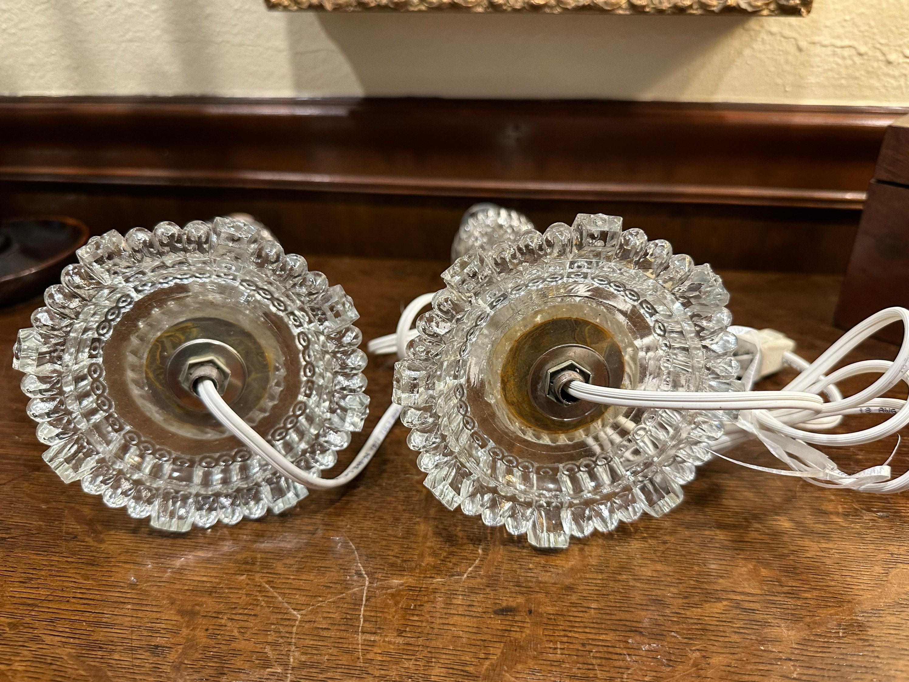 Pair of Antique Victorian Beaded Glass Lamps - Etsy