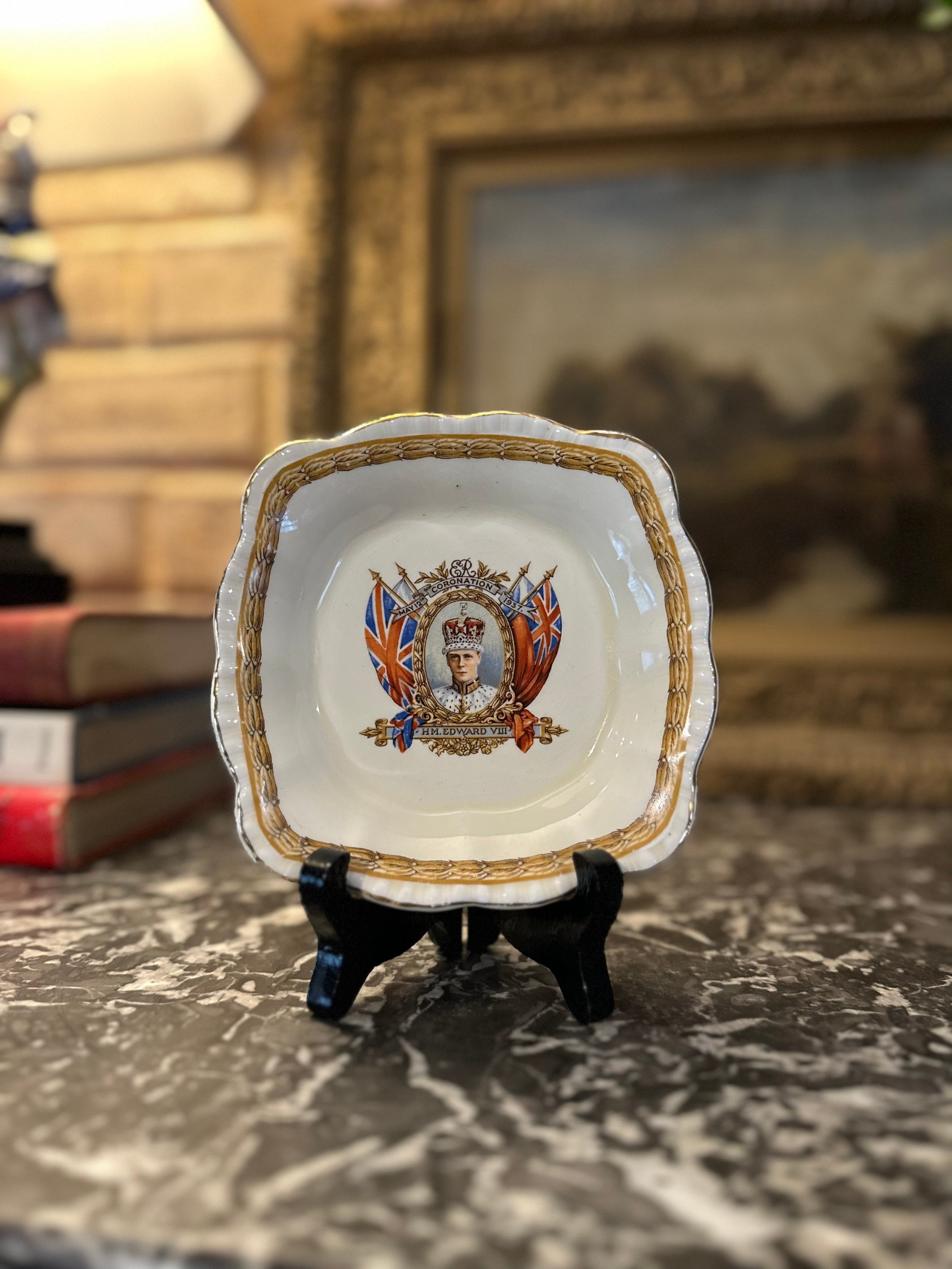 Antique King Edward VIII Coronation Trinket Dish Coaster - Etsy