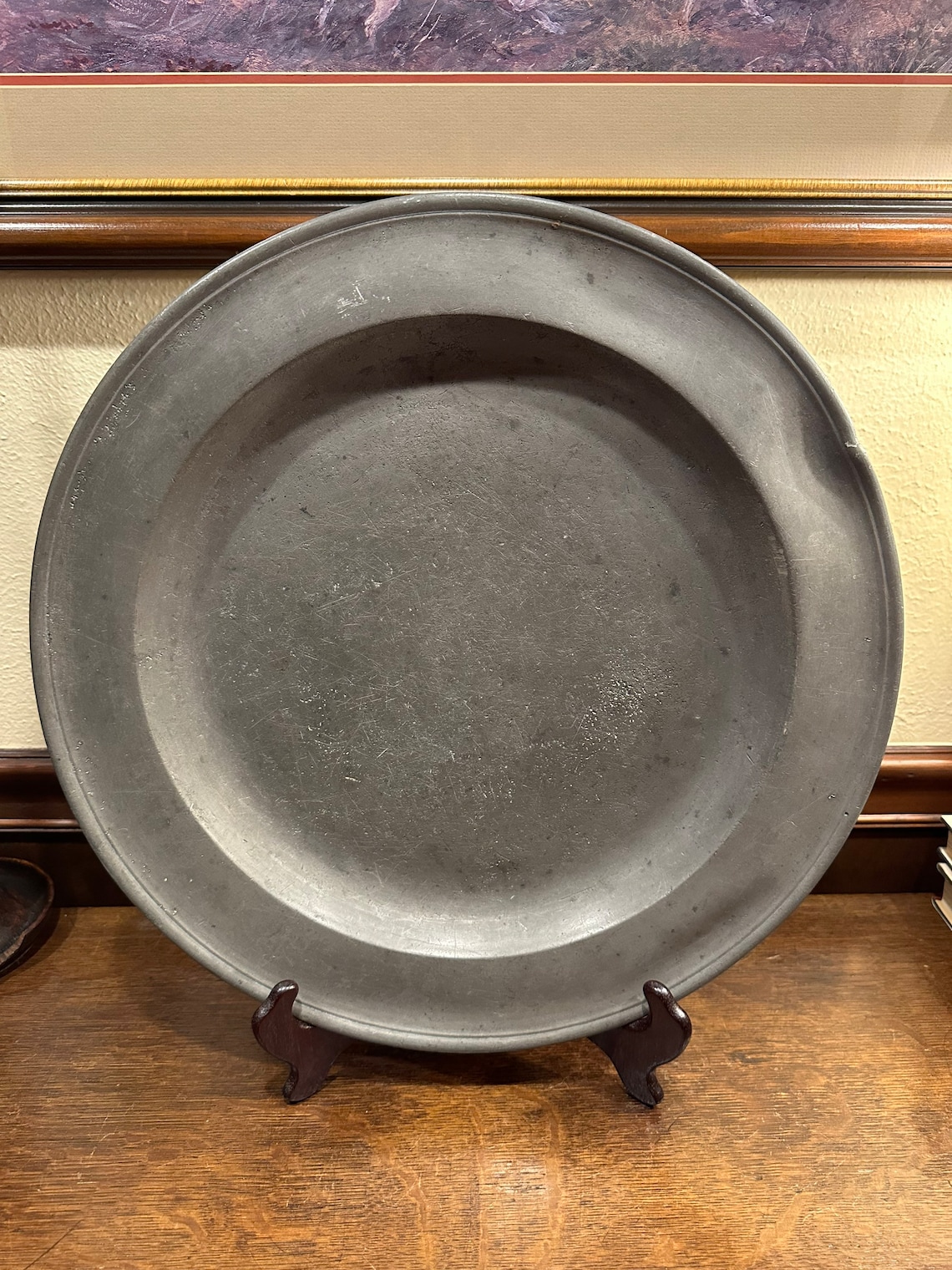 Antique Round Pewter Tray C 1820 - Etsy