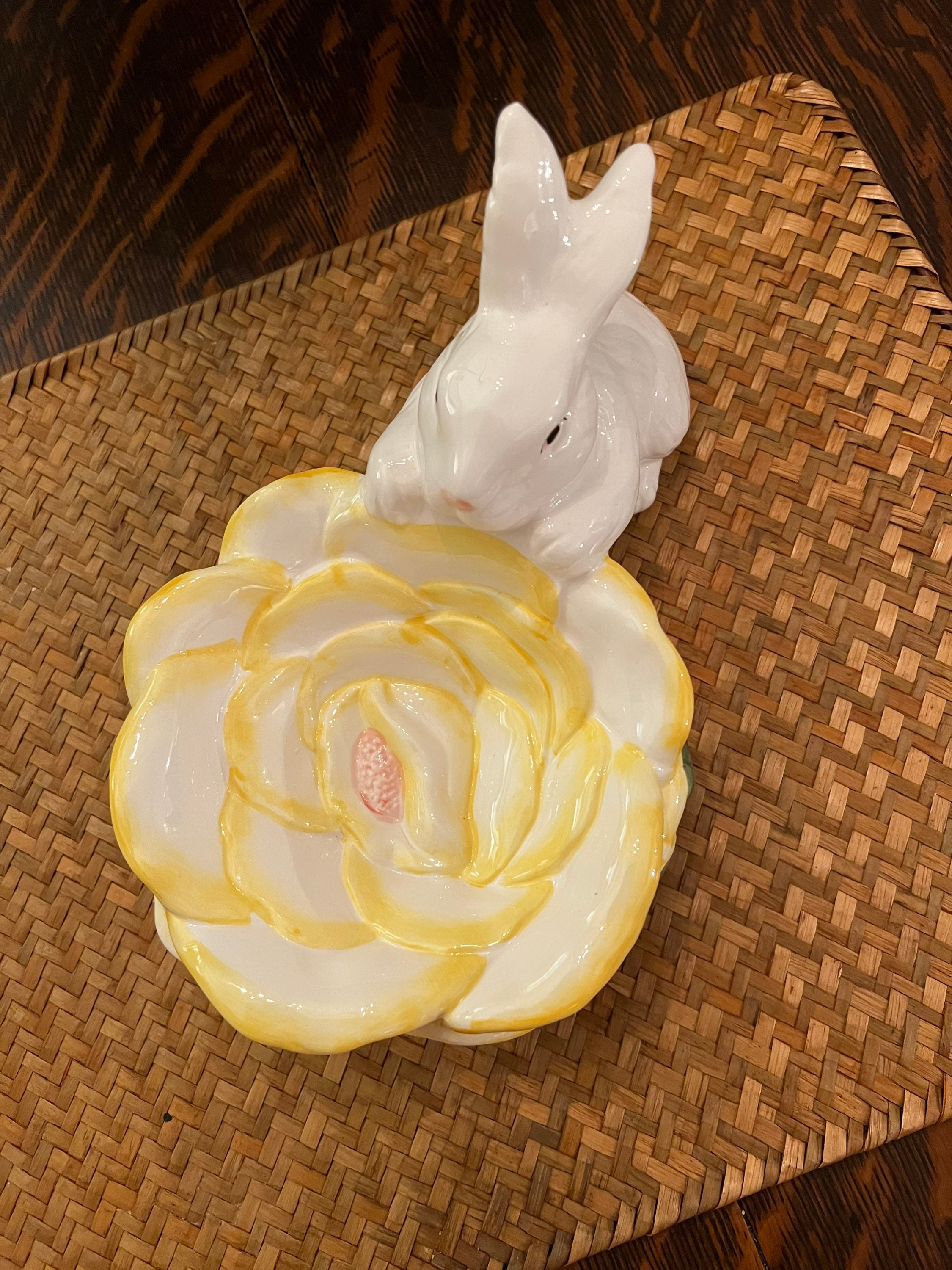 Vintage Fitz and Floyd Rabbit Bowl - Etsy