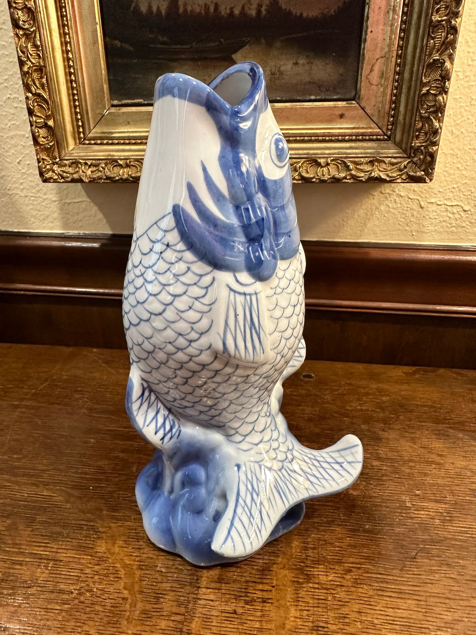Blue and White Fish Vase - Etsy