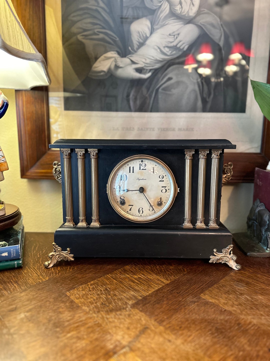 E Ingraham Co 1825 Ornately Decorated 8 Day Mantle Clock - Etsy