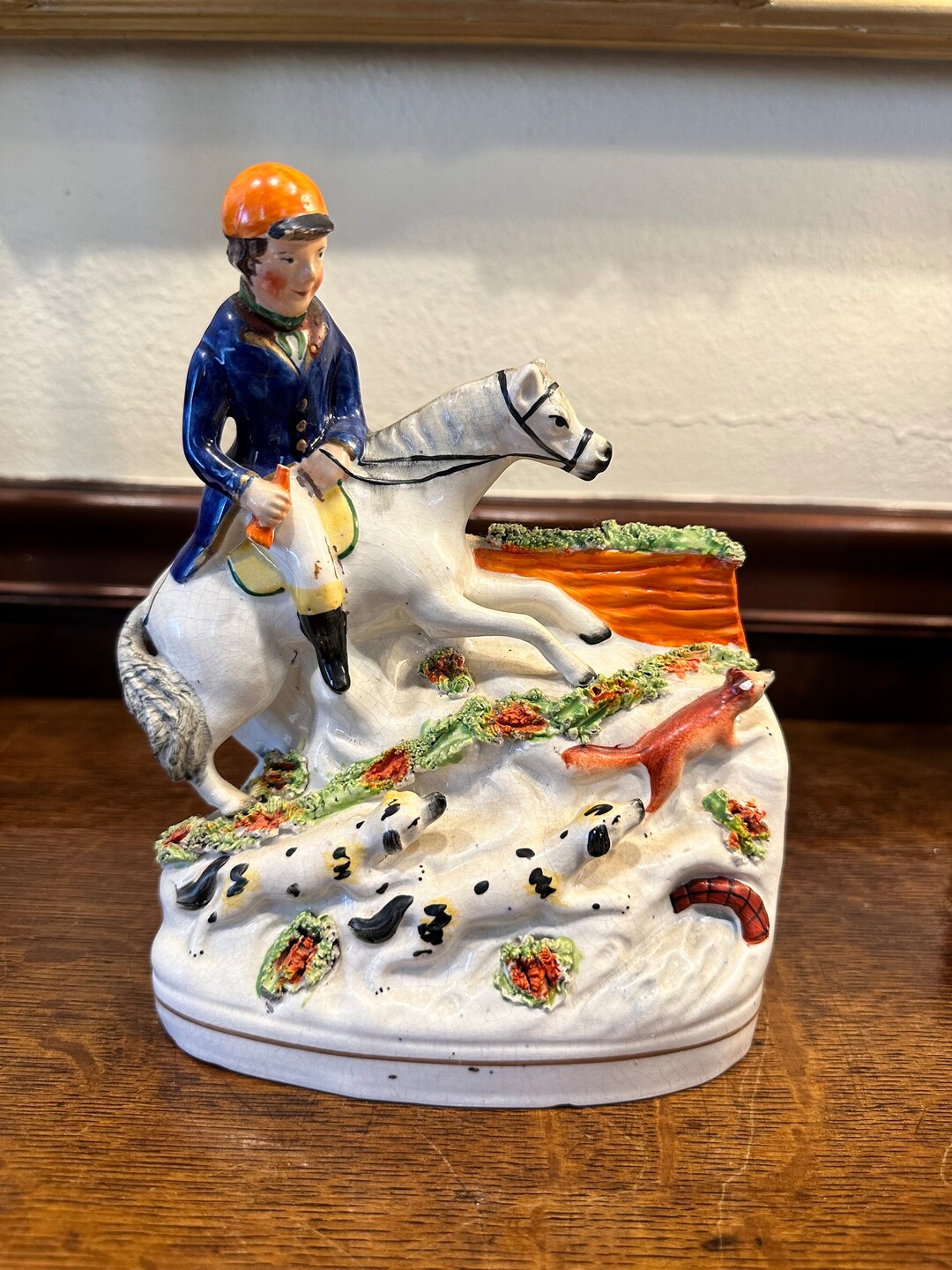 Antique Staffordshire Fox Hunt 19th Century - Etsy