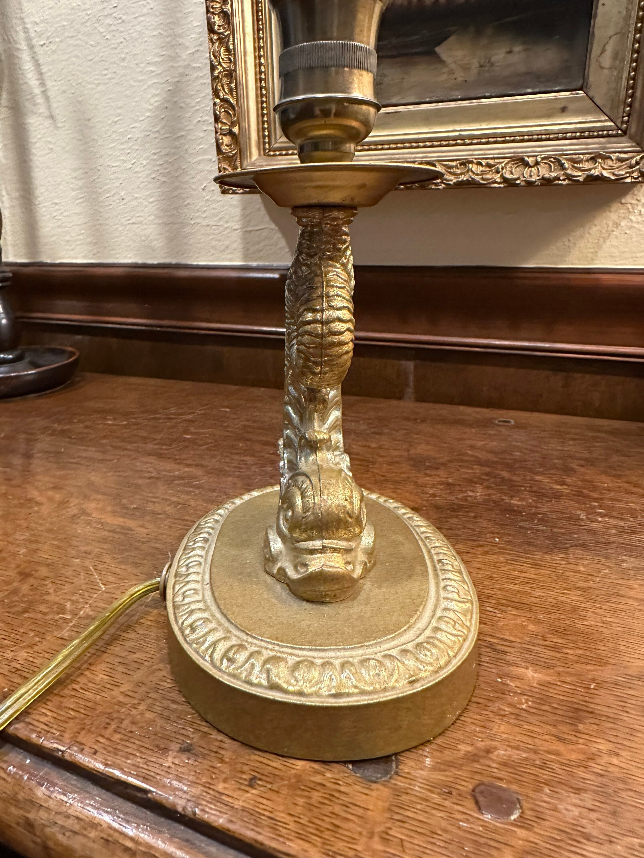 Vintage Brass Dolphin Koi Lamp - Etsy