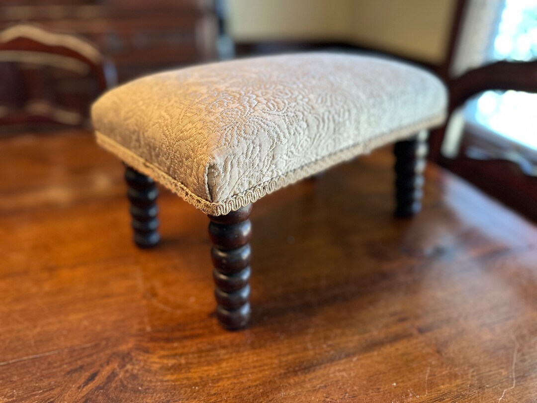 Antique Spool Leg Footstool - Etsy