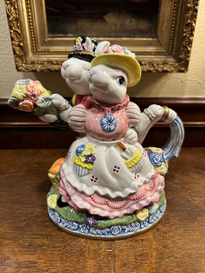 Vintage Fitz and Floyd Rabbit Pitcher - Etsy