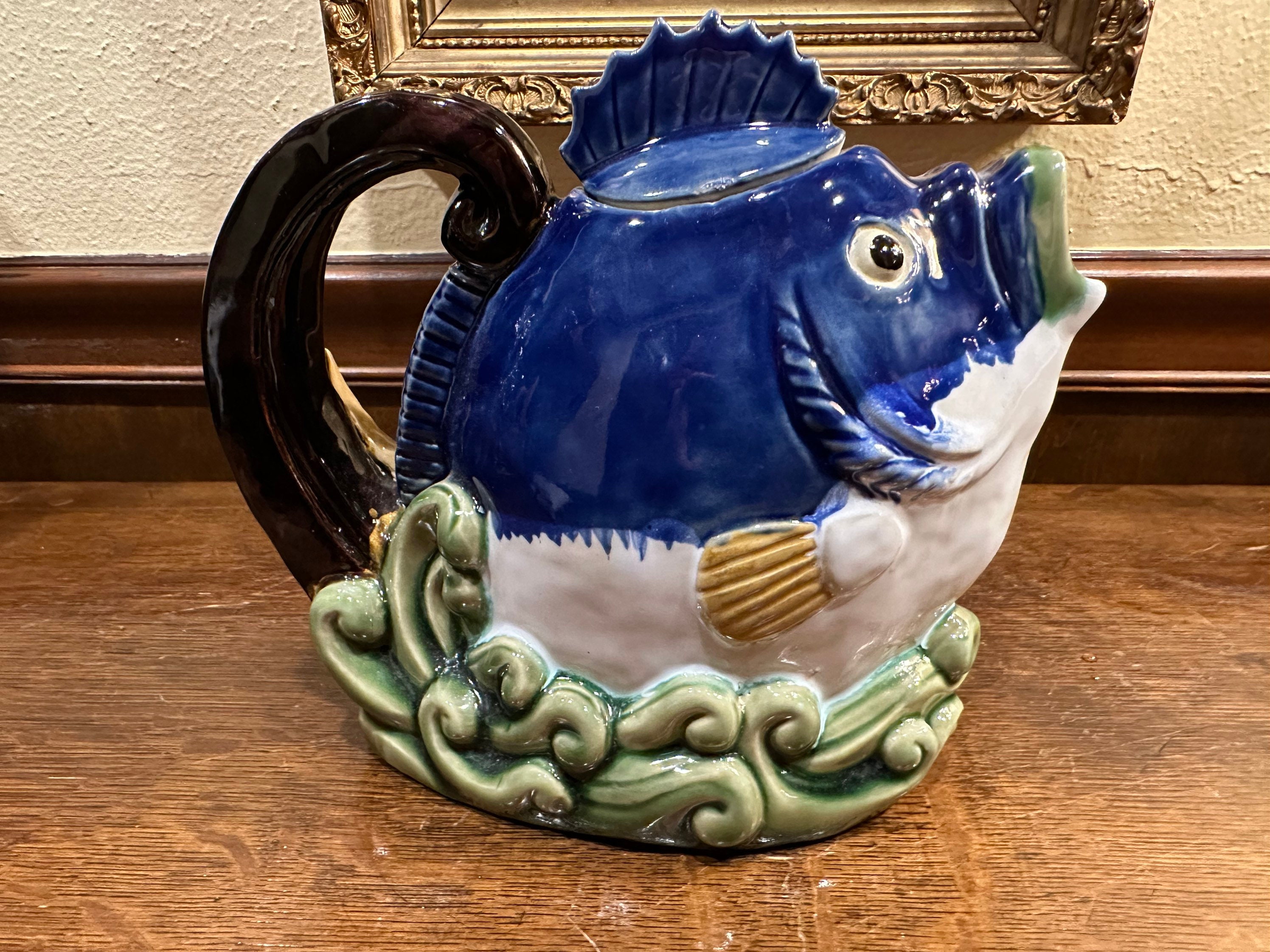 Majolica Like Fish Tea Pot - Etsy