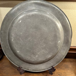 Antique Round Pewter Tray C 1820 - Etsy