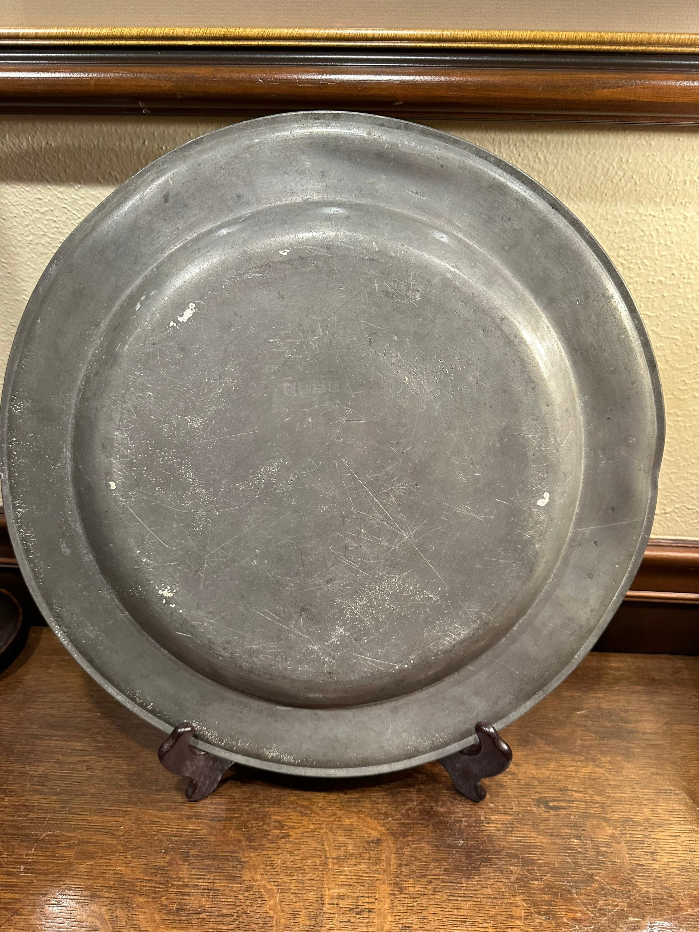 Antique Round Pewter Tray C 1820 - Etsy
