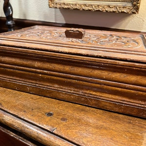 Antique Carved Wood Box Bible Box - Etsy