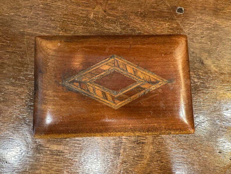 Antique Inlay Wood Box - Etsy