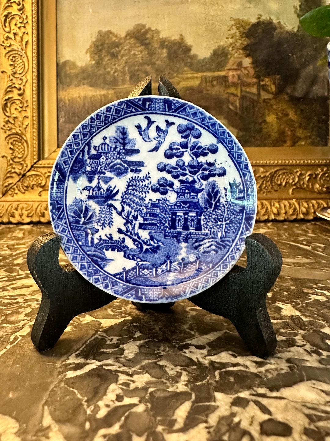 Blue and White Butter Pat - Etsy