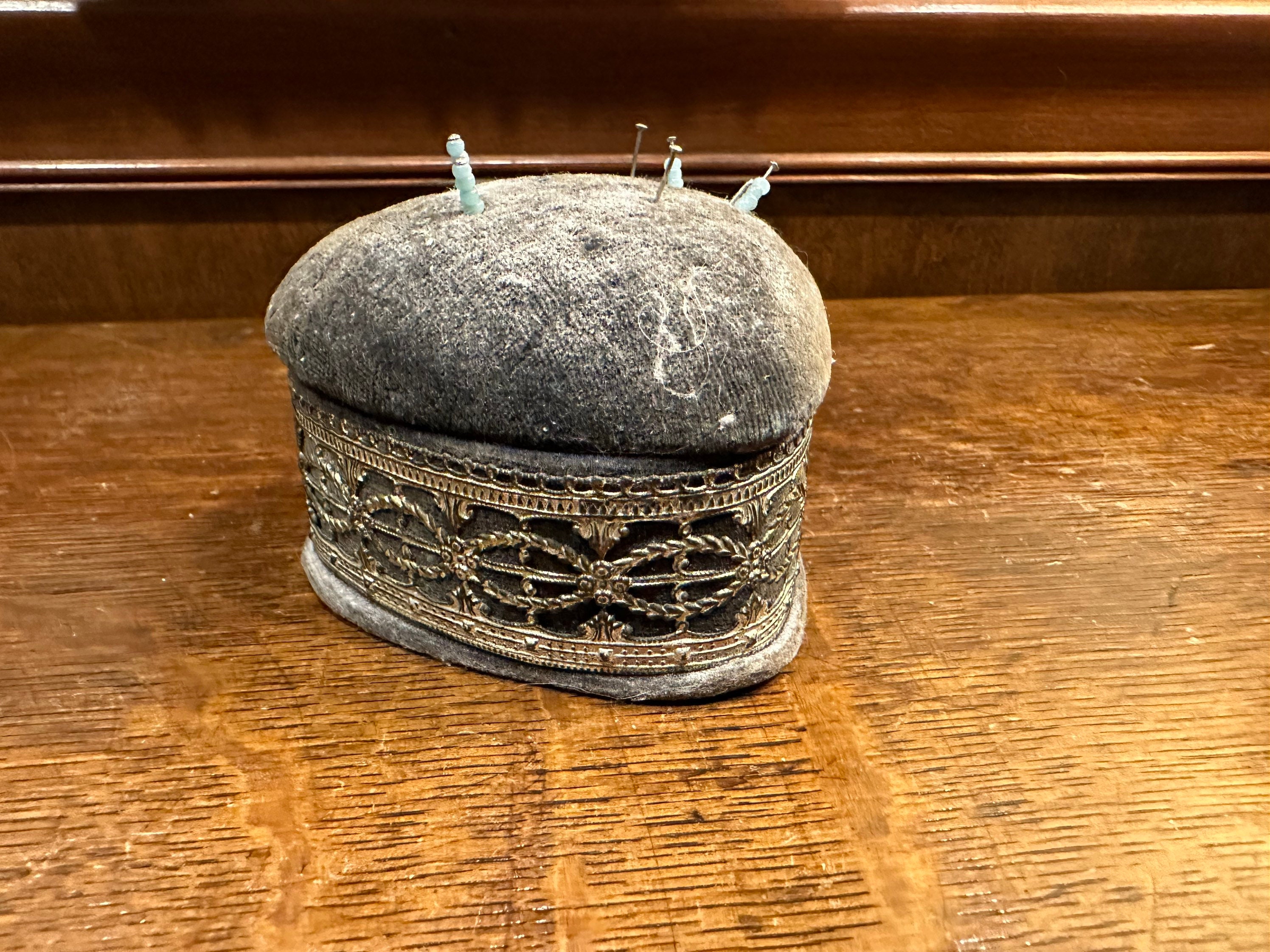 Antique Heart Shaped Pin Cushion Box - Etsy