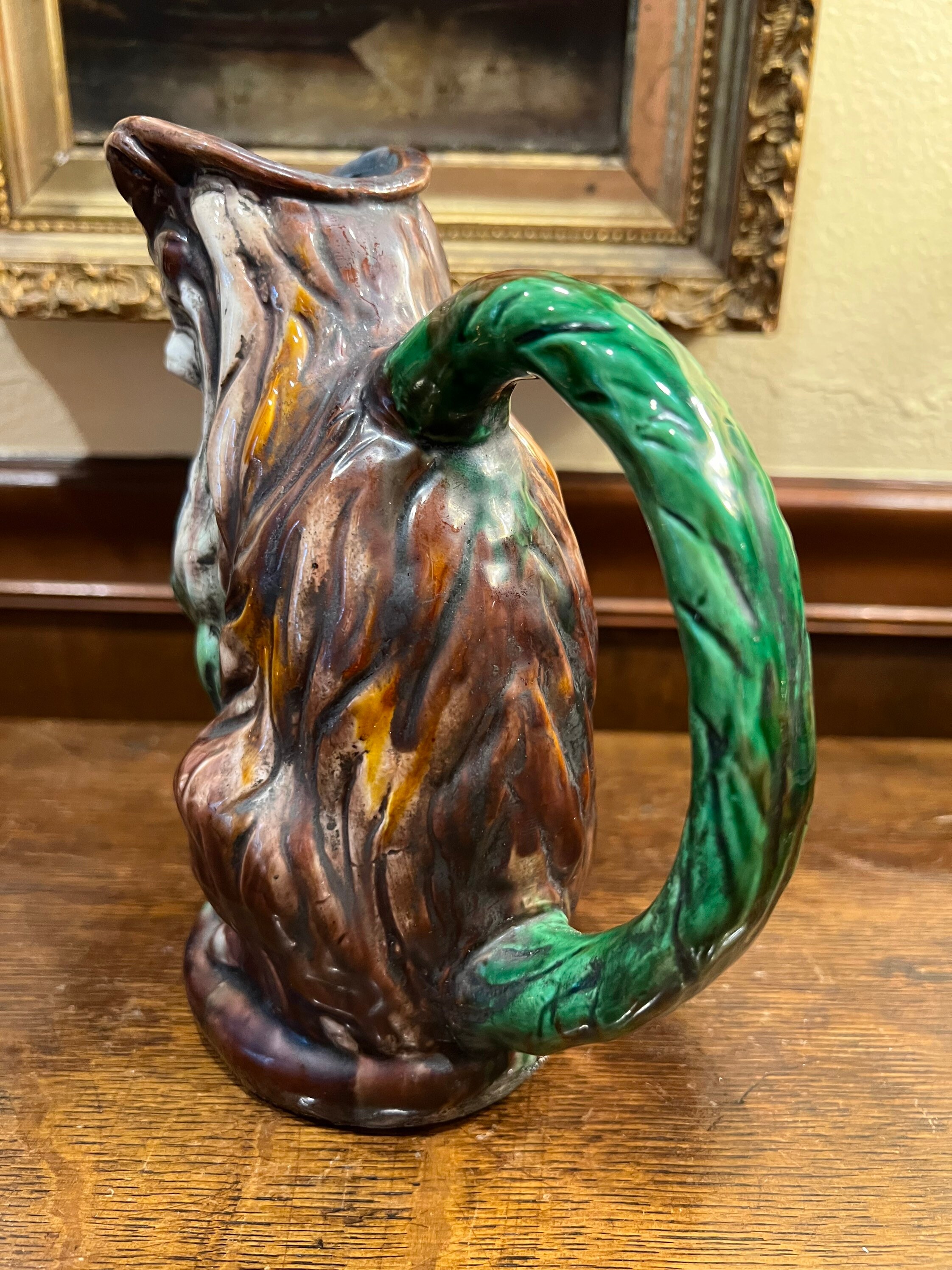 Majolica Cat Pitcher - Etsy