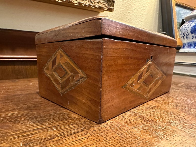 Antique Inlay Wood Box - Etsy