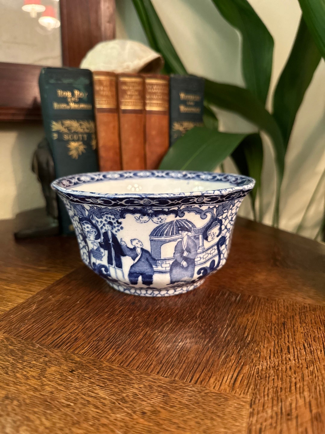 Japanese Blue and White Cache Pot - Etsy