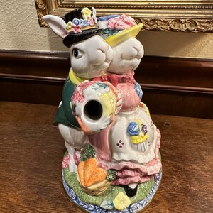 Vintage Fitz and Floyd Rabbit Pitcher - Etsy