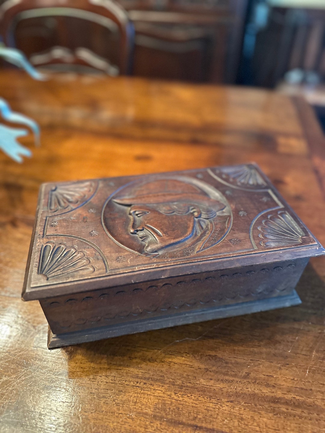 Antique French Carved Wood Box - Etsy