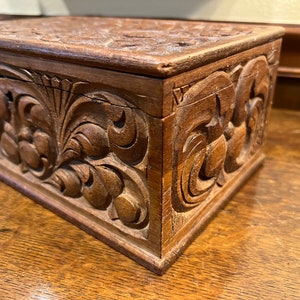 Antique Carved Wood Box - Etsy