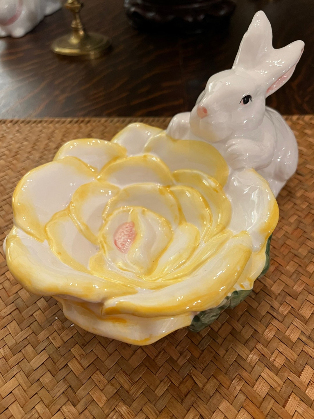 Vintage Fitz and Floyd Rabbit Bowl - Etsy