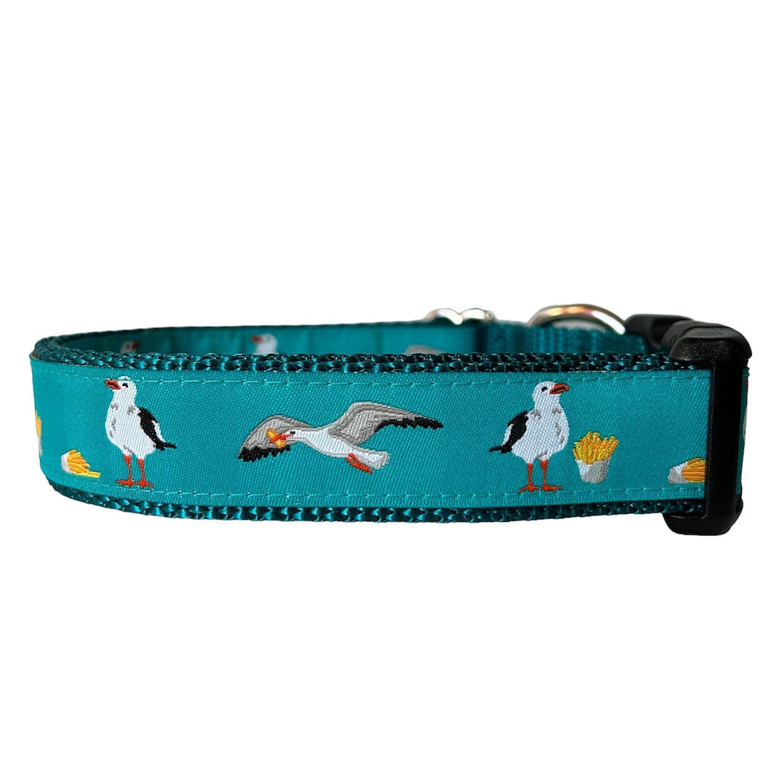 Dog Collar Seagull French Fry Teal Sew Fetch, Fries, Funny Martingale ...