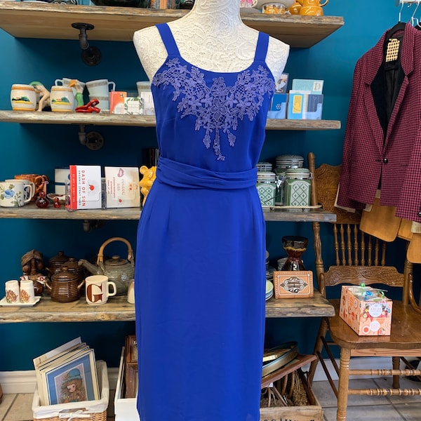 Vintage Royal Blue Cocktail Dress - Etsy