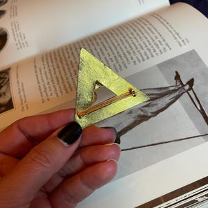 Gold Tone Modernist 1990's Triangle Brooch Pin With Purple Stone - Etsy