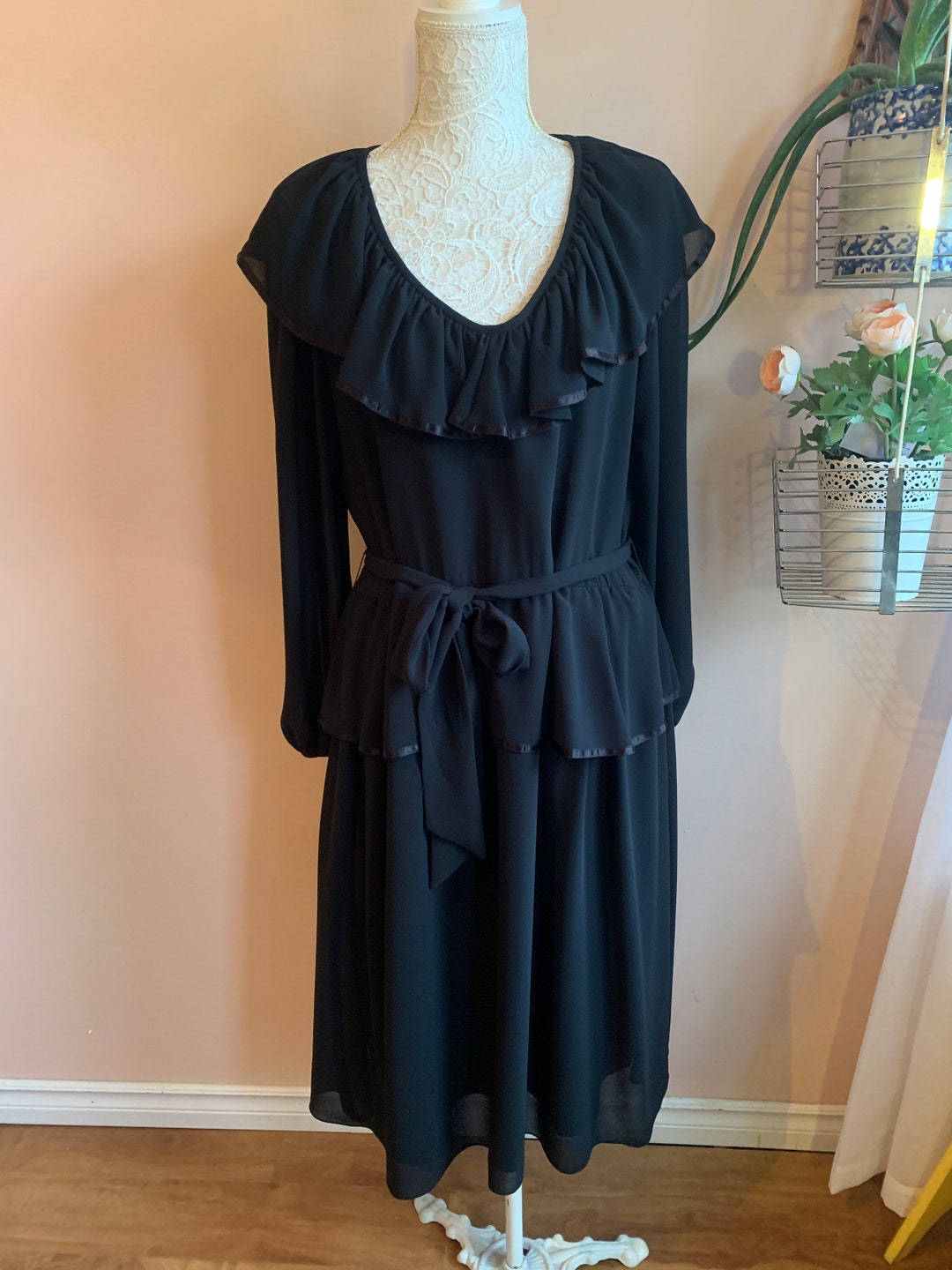 Vintage Black Union Label Hugh Garber Formal Dress - Etsy