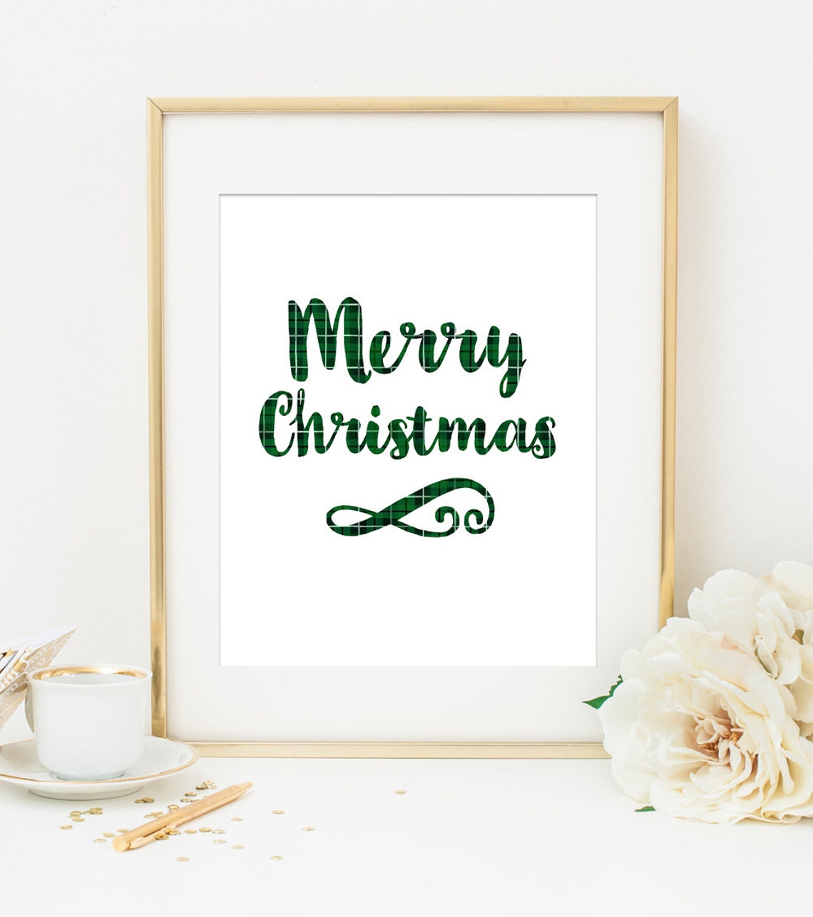 Christmas Printable Art Print Merry Christmas Print Green - Etsy