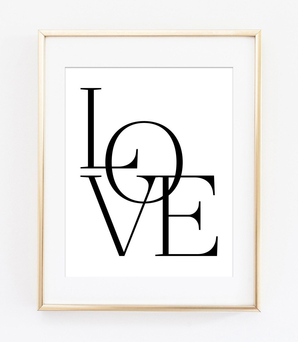 Love Printable Love Wall Art Love Print Typography Poster - Etsy