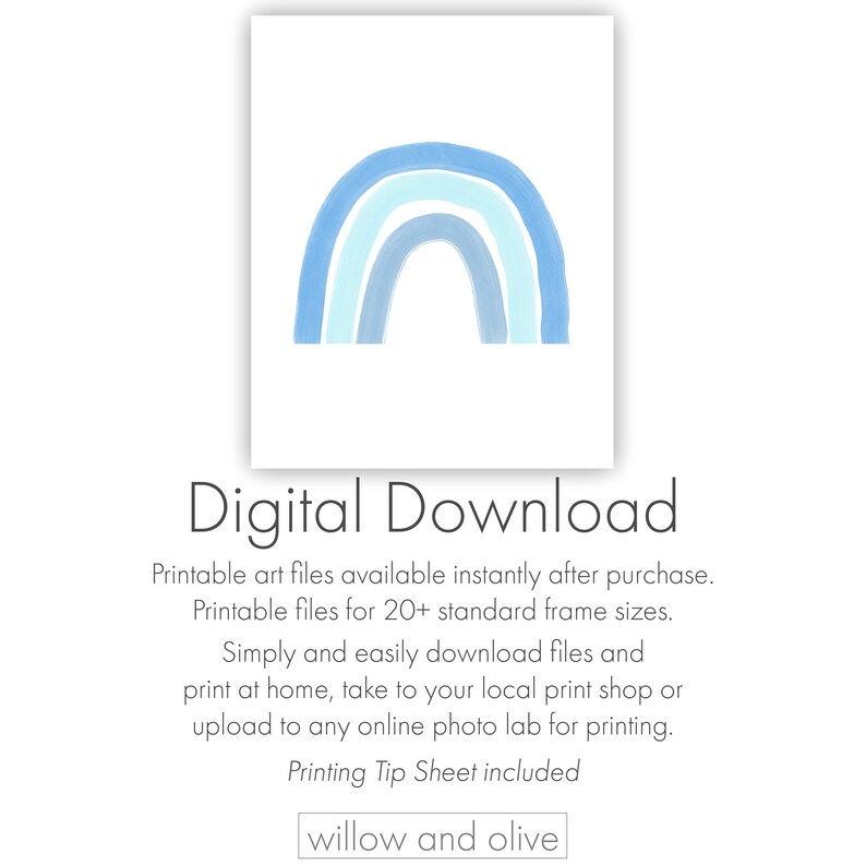 Rainbow Print, Boys Room Art, PRINTABLE ART, Rainbow Printable, Rainbow ...