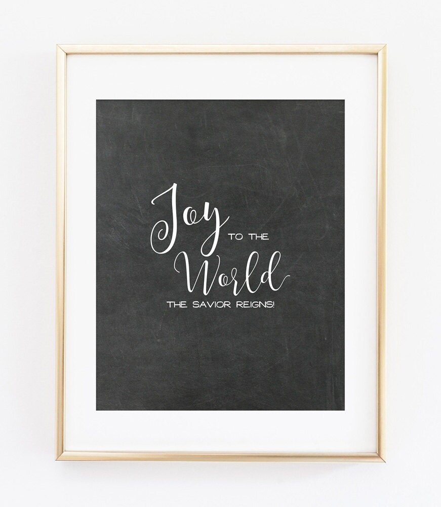 Christmas Printable Art Print 8x10, Joy to the World, Chalkboard Sign ...