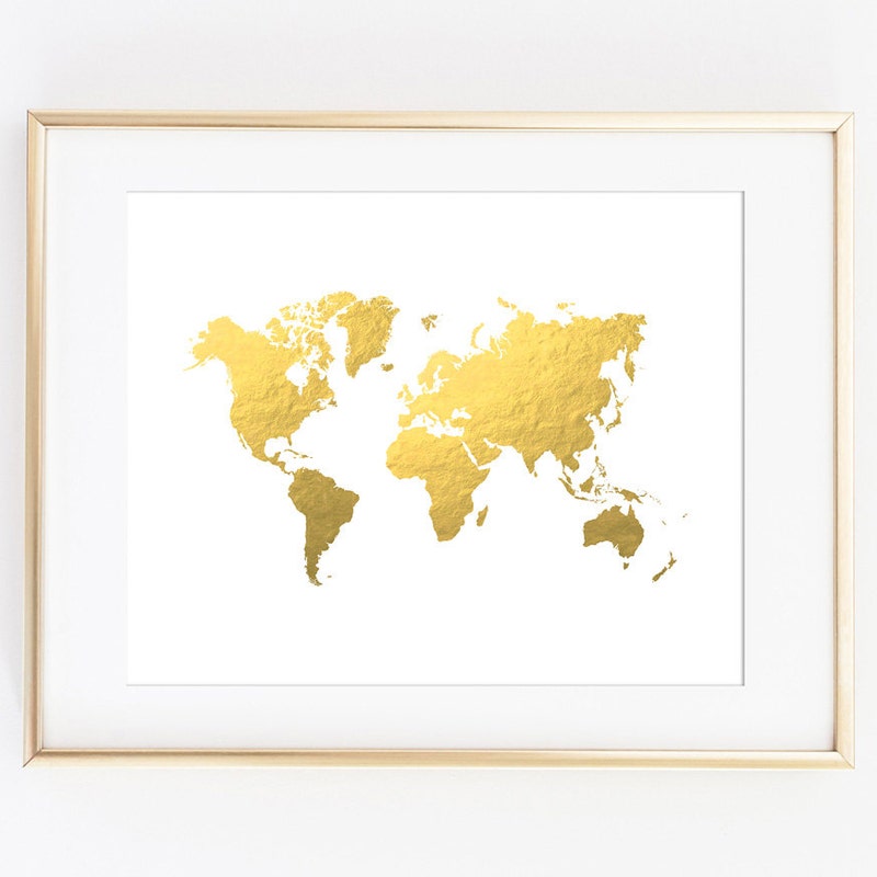 Gold World Map - Etsy