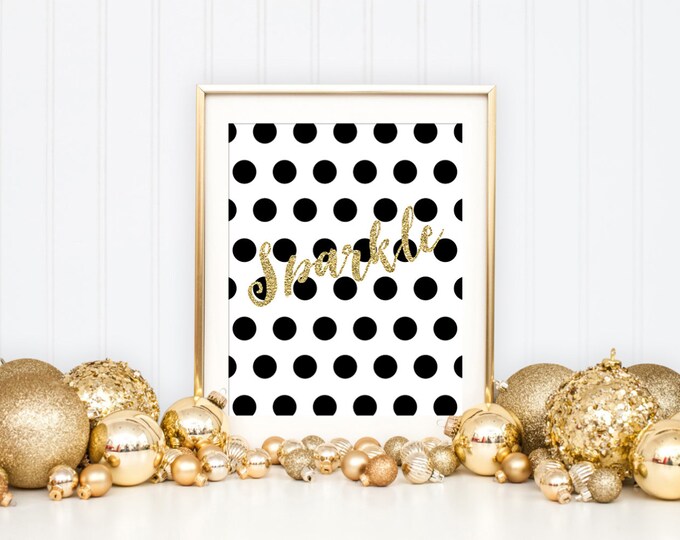 Christmas Printable Art Print 8x10, Sparkle, Gold Glitter Sparkle Print ...