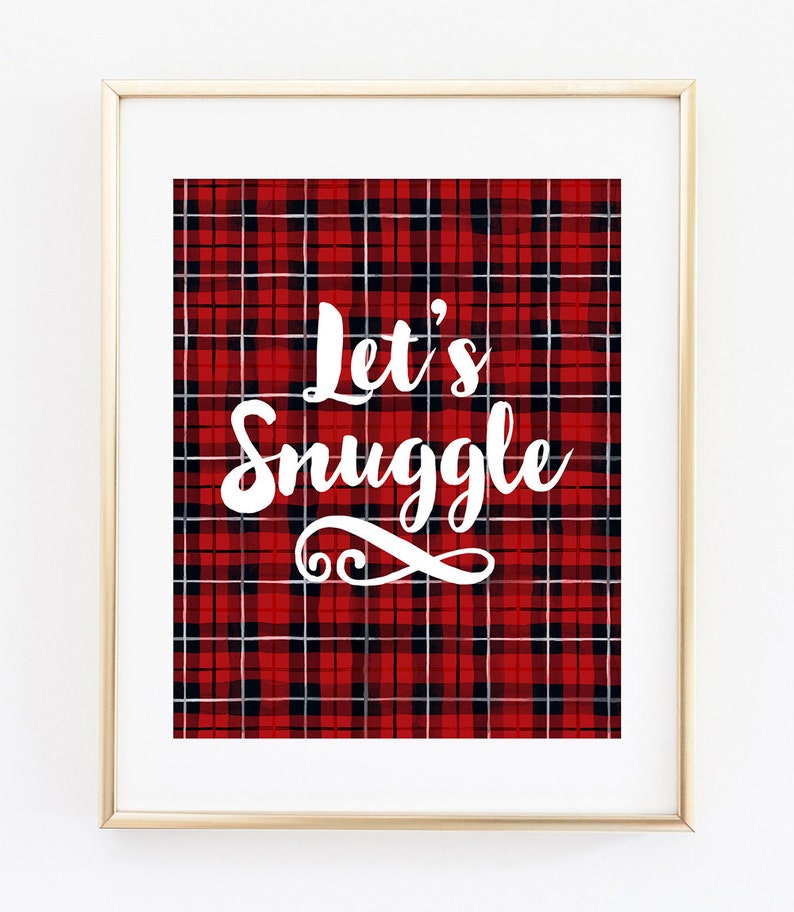 Let's Snuggle Print Christmas Printable Art Print Red - Etsy
