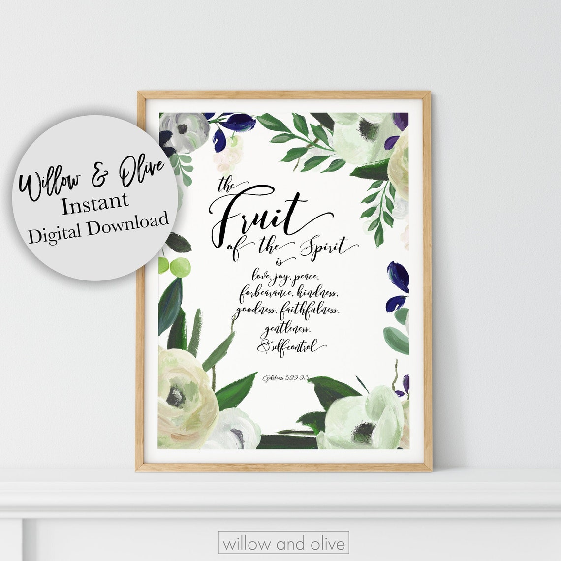 Bible Verse, PRINTABLE ART, Fruit of the Spirit Wall Art, Scripture ...