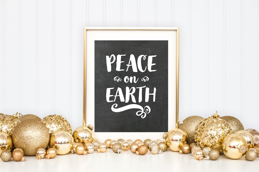 Christmas Decoration Wall Art Printable Art Print, Peace on Earth ...