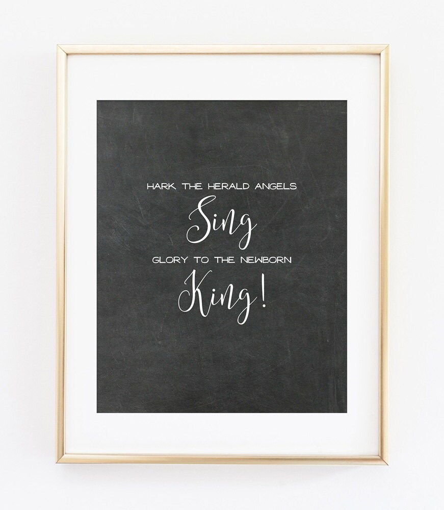 Christmas Printable Art Print 8x10 Hark the Herald Angels - Etsy