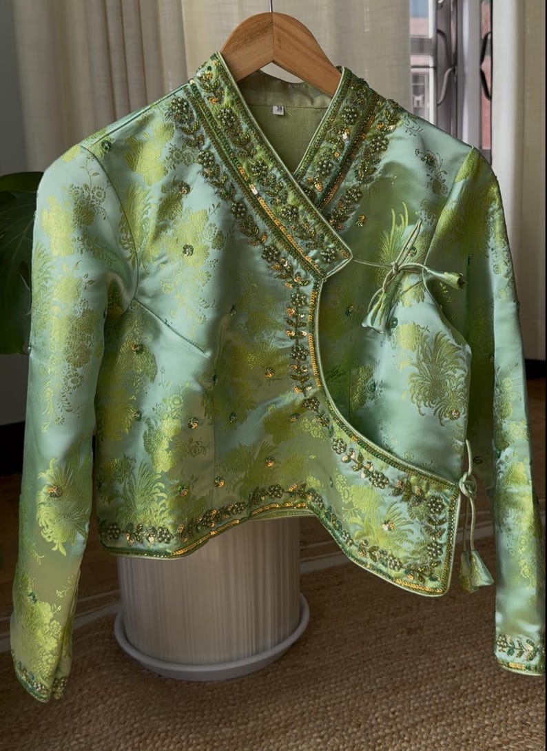 Green Taasko Cholo/ Nepali Cholo/ Traditional/ Hand Embroidery - Etsy
