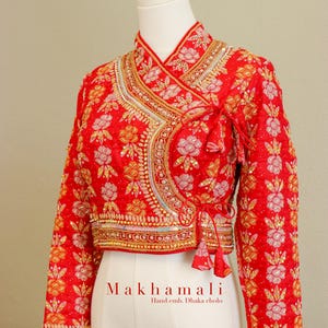 Heavy Embroidery Red Dhaka Nepali Cholo - Etsy