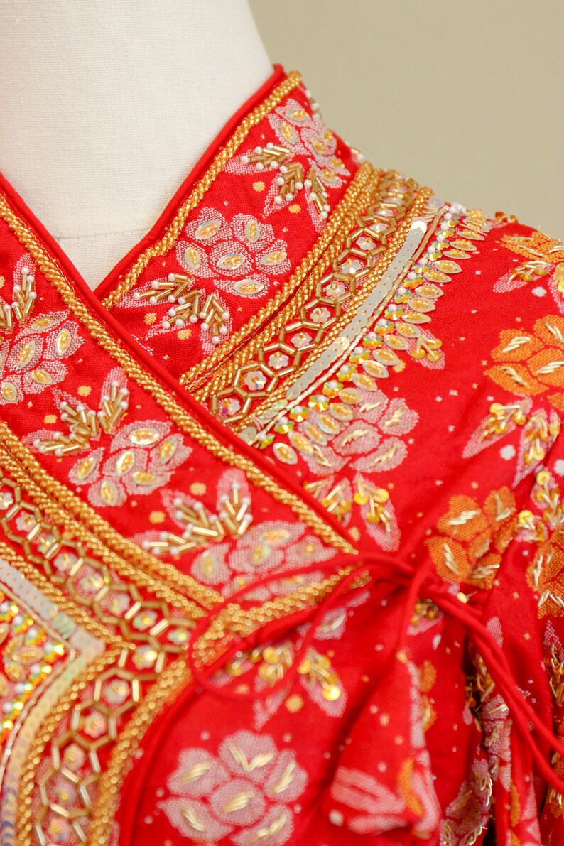 Heavy Embroidery Red Dhaka Nepali Cholo - Etsy