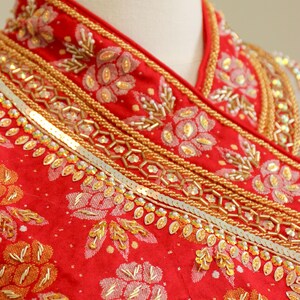 Heavy Embroidery Red Dhaka Nepali Cholo - Etsy