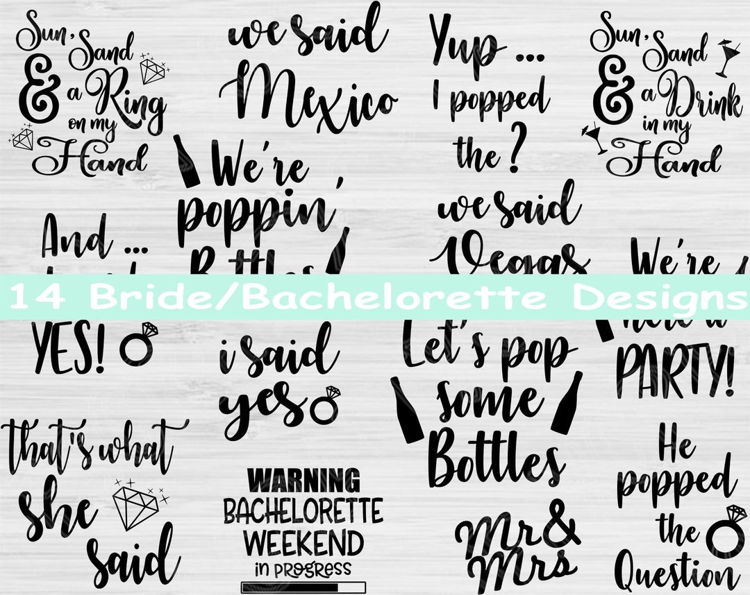 Bachelorette Svg Bundle Dxf Png Cut Files, Bridesmaid Svg, Bridal Party ...