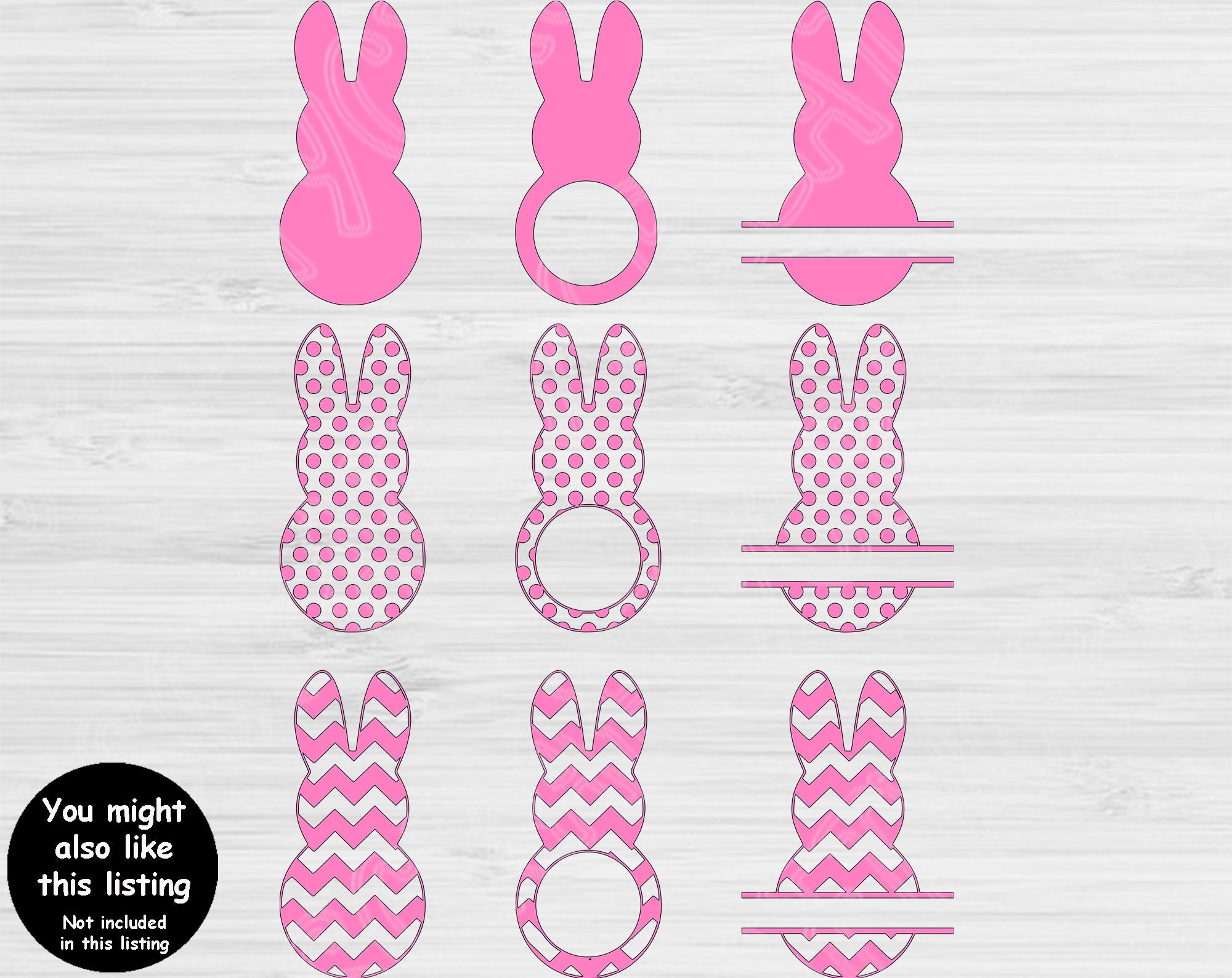 Easter Bunny Svg Easter Svg Files For Cricut Bunny Monogram | Etsy
