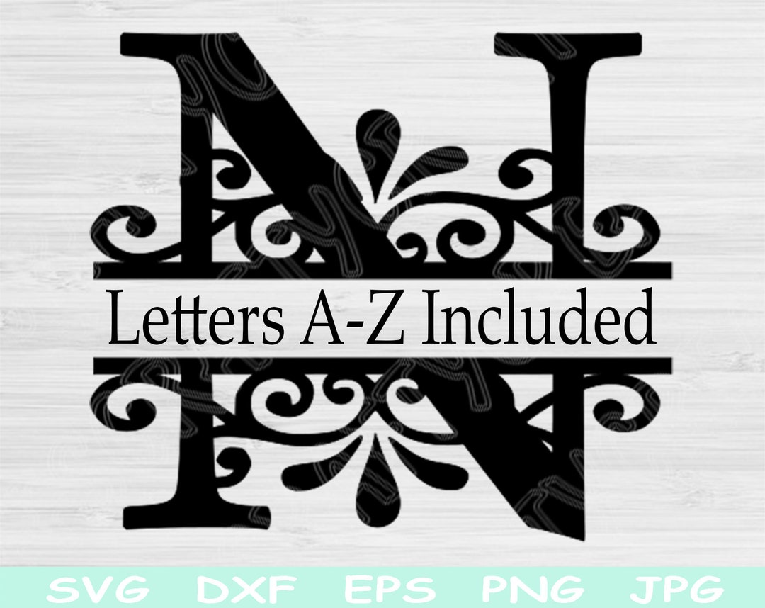Split Monogram Alphabet Svg, Split Letter Monogram Svg, Dxf, Eps, Png ...