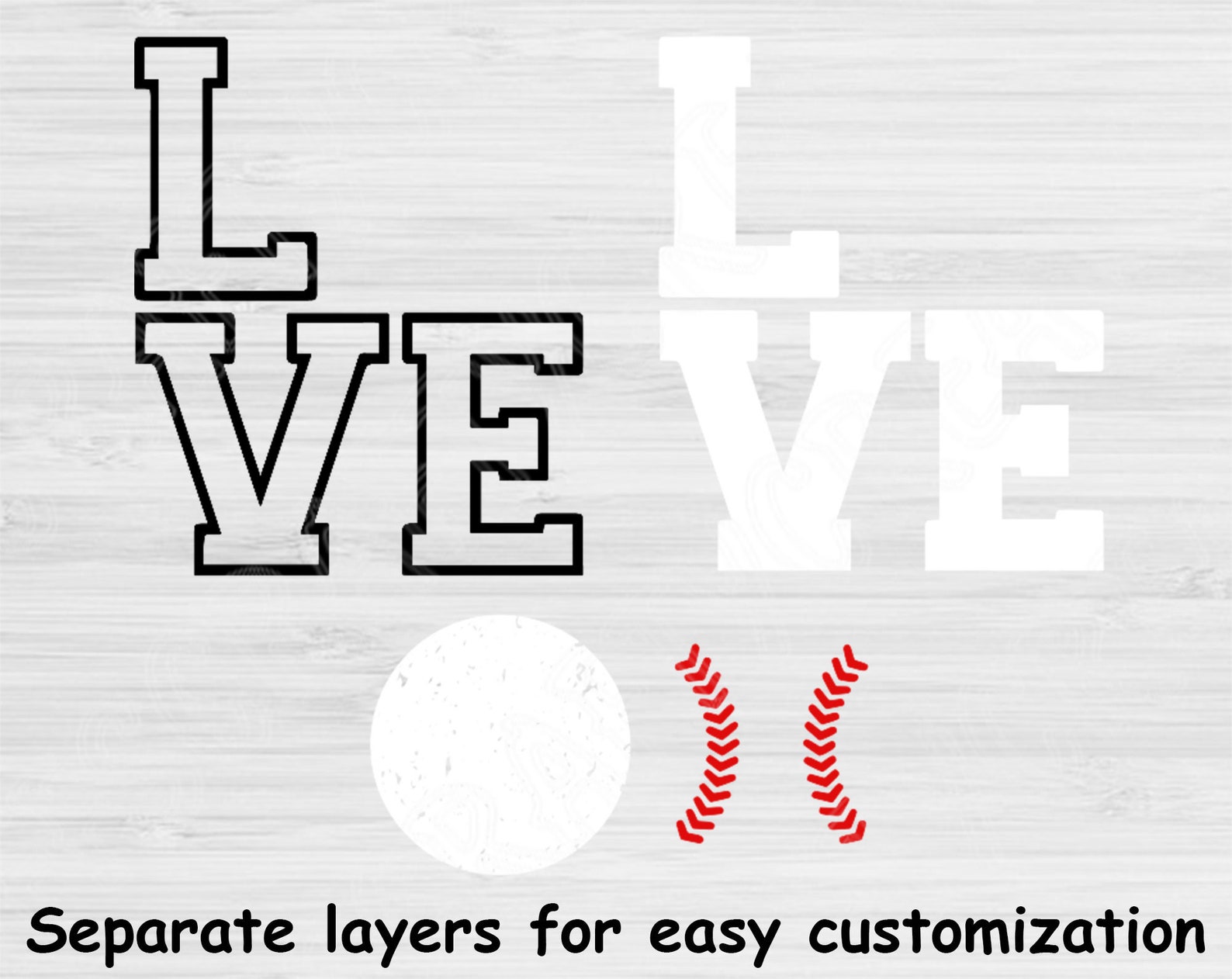 Distressed Baseball Svg Baseball Love Svg Files for Cricut | Etsy